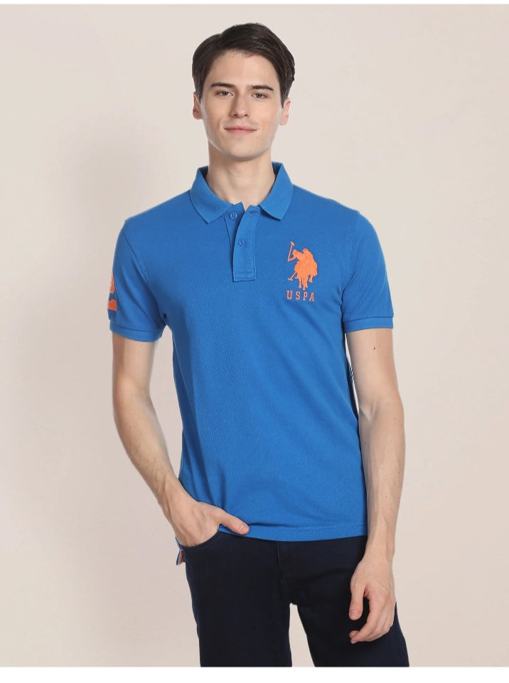 MEN'S USPA Polo Sky BLUE COLLAR T-SHIRT – Essenza